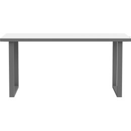 Schreibtisch FORTE "Keflav" Tische Gr. B/H/T: 160 cm x 74,1 cm x 75 cm, weiß (weiß, uni wolfram grau, weiß, grau) Schreibtische