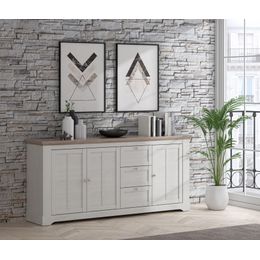 Sideboard FORTE "Iloppa" Sideboards Gr. B/H/T: 204,7 cm x 92,5 cm x 44,3 cm, 3, braun (schnee eiche, nelson eiche) Sideboards