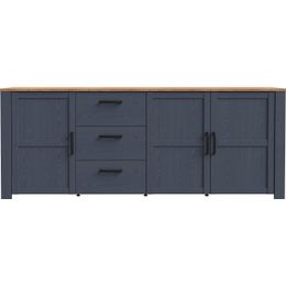 Sideboard FORTE "Bohol" Sideboards Gr. B/H/T: 220,8 cm x 87,2 cm x 42 cm, 3, blau (riviera oak, navy oak,, oak) Sideboards