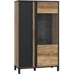 Highboard FORTE "Hayato" Sideboards Gr. B/H/T: 95,4 cm x 158,8 cm x 42 cm, beige (schwarz, alpine kiefer) Highboards