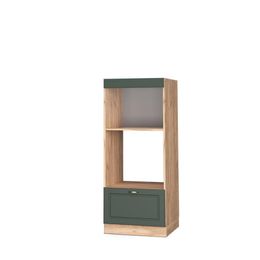 VICCO Mikrowellenumbauschrank Küchenhochschrank Fame-Line 60 cm Goldkraft Grün-Gold Landhaus