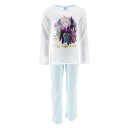 Disney Frozen Schlafanzug Die Eiskönigin Elsa Mädchen Schlafanzug Langarm Shirt + Schlaf-Hose (2 tlg)