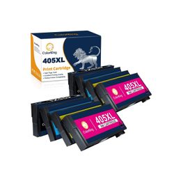 ColorKing 4er Druckerpatronen für EPSON 405XL 405 XL Multipack Tintenpatrone (WorkForce Pro WF-3820DWF WF-7310DTW WF-7830DTWF)