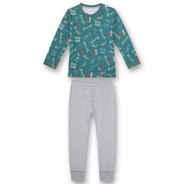 s.Oliver Junior Pyjama s.Oliver Jungen Schlafanzug Pyjama lang Skater grün grau (2 tlg)