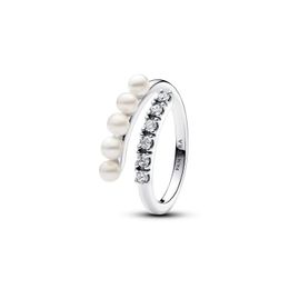 Pandora Fingerring Pandora Ring Pearls&Pavé 193145C01-56 Silber