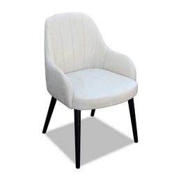 JVmoebel Stuhl Design Textil Luxus Lehnstuhl Stuhl mit Armlehne Esszimmerstuhl Braun (1 St)
