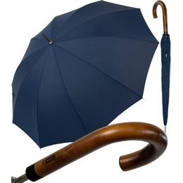 iX-brella Langregenschirm High Quality Herren-Schirm mit Automatik und Echtholz-Rundhakengriff