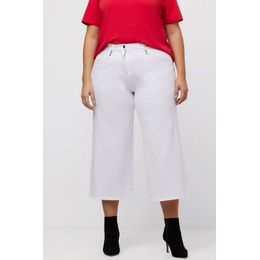 Ulla Popken Regular-fit-Jeans Jeans-Culotte wadenlang weites Bein Marlenehose