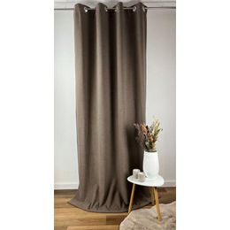 Verdunkelungsvorhang Filzvorhang / Softfilz XXL- taupe bis 350 cm lang ÖSEN