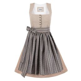 Trachten24.de Dirndl Midi Dirndl Lisa beige-blau (2-tlg) Rockteil 70cm