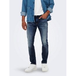 Only & Sons ONLY & SONS Regular-fit-Jeans Regular Fit Straight Denim Jeans ONSWEFT 4220 in Blau