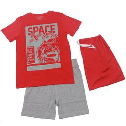 LOSAN Shorty LOSAN Jungen Shorty Schlafanzug kurz Space rot grau (3 tlg)