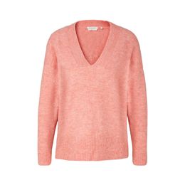 Tom Tailor Denim Damen Strickpullover mit V-Ausschnitt, rosa, Gr. XS