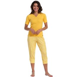 Rebelle Schlafanzug Damen Pyjama mit Caprihose (2 tlg) Sommerliches Design