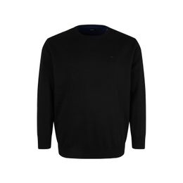 Tom Tailor Herren Plus - Basic Pullover mit Logo-Stickerei, schwarz, Gr. 5XL