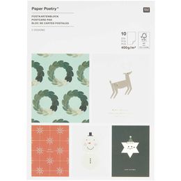 Rico Design Postkartenblock I LOVE CHRISTMAS 10er-Set