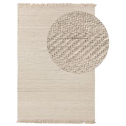 benuta Pure Wollteppich Lars Cream 80x150 cm - Naturfaserteppich aus Wolle