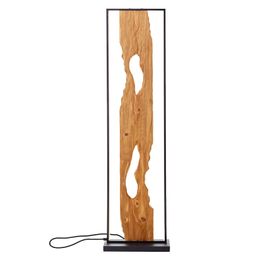 Brilliant LED Standleuchte 120cm Stehlampe Holz / Schwarz, LED Eckleuchte Aluminium/Metall/Holz, Lampe Wohnzimmer Stehlampe Modern Floor Lamp 1x LED integriert, 20W, Holzlampe, LED Corner Lamp