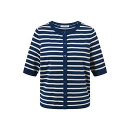 Tchibo Feinstrick-Cardigan - Dunkelblau/Gestreift - Gr.: S