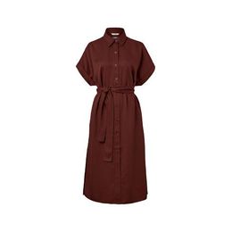 Tchibo Hemdblusen-Kleid aus Leinenmix - Terrakottafarben - Gr.: 40