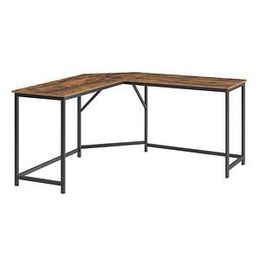 VASAGLE Schreibtisch braun L-Form, O-Fuß-Gestell schwarz 149,0 x 50,0 cm