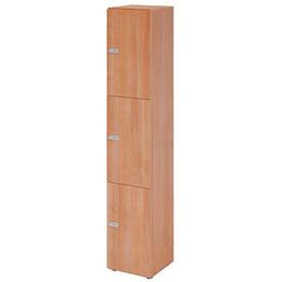 Hammerbacher Schließfachschrank nussbaum V264L3/N/N/ZS, 3 Schließfächer 40,0 x 42,0 x 215,6 cm