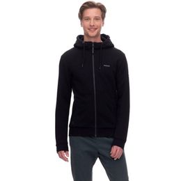 Ragwear Sweatjacke NATTE ZIP CORE praktische Kapuze mit Kordelzug, schwarz