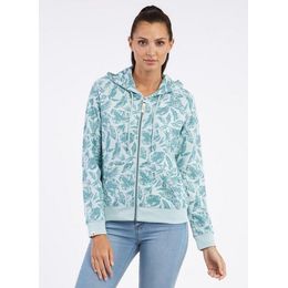 Ragwear Sweatjacke ROSEMERIE SUMMER GOTS mit Reißverschluss und praktischer Kapuze, blau