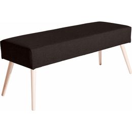 Sitzbank Max Winzer "Sit" Sitzbänke Gr. B/H/T: 114 cm x 48 cm x 40 cm, Strukturgewebe 16523, braun (schoko) Holzbänke