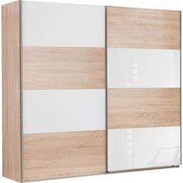 Schwebetürenschrank wimex "Easy" Schränke Gr. B/H/T: 135 cm x 210 cm x 65 cm, 2 St., braun (struktureichefarben hell, weißglas) Schranksysteme und Schrankserien