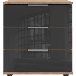 Nachtkonsole wimex "Easy" Sideboards Gr. B/H/T: 52 cm x 56 cm x 38 cm, 3, grau (plankeneichefarben, grauglas) Nachtkonsolen und Nachtkommoden