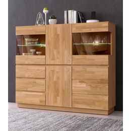 Highboard Home Affaire Sideboards braun (eiche teilmassiv) Highboards