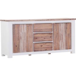 Sideboard GUTMANN FACTORY "Tampa" Sideboards Gr. B/H/T: 180 cm x 86 cm x 48 cm, 3, weiß (weiß, natur) Sideboards