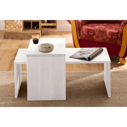 Couchtisch Home Affaire "Leinz" Tische Gr. B/H/T: 40 cm x 50 cm x 50 cm, 4 cm starke Tischplatte, weiß Eckige Couchtische Holz-Couchtische Tisch