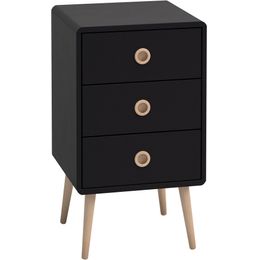 Nachtkommode Home Affaire "Softline" Sideboards Gr. B/H/T: 41,5 cm x 73 cm x 40 cm, 3, schwarz (schwarz lackiert) Nachtkonsolen und Nachtkommoden