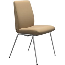 Polsterstuhl stressless "Laurel" Stühle Gr. B/H/T: 57 cm x 92 cm x 59 cm, Leder PALOMA, Stahl, beige (sand paloma, chrom glänzend) Polsterstühle