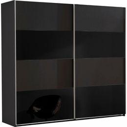 Schwebetürenschrank wimex "Easy" Schränke Gr. B/H/T: 225 cm x 210 cm x 65 cm, 2 St., grau (graphit, schwarzglas) Schranksysteme und Schrankserien