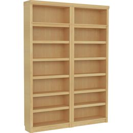 Bibliothek Home Affaire "Soeren" Regale Gr. B/H/T: 160 cm x 220 cm x 29 cm, 14 St. offene Fächer, beige (natur) Home Affaire