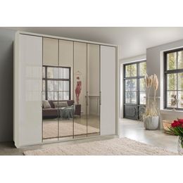 Kleiderschrank Wiemann "Kansas" Schränke Gr. B/T: 250 cm x 58 cm, 2 St., beige (champagner, champagnerglas und spiegel) Kleiderschrank Drehtürenschrank Drehtürenschränke Schränke