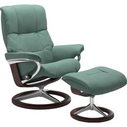 Fußhocker stressless "Mayfair" Hocker Gr. B/H/T: 55 cm x 41 cm x 39 cm, Leder PALOMA, Signature Base Braun, grün (aqua green paloma) Fußhocker