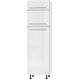 Kühlumbauschrank Optifit "Bern" Schränke Gr. B/H/T: 60 cm x 211,8 cm x 58,4 cm, 2 St., weiß (weiß hochglanz, weiß) Kühlschrankumbauschränke