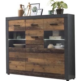 Highboard Inosign "DONINA" Sideboards Gr. B/H/T: 135,8 cm x 136,7 cm x 40,6 cm, Manuell, 1, braun Highboards