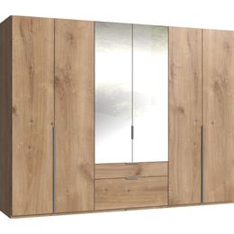 Kleiderschrank wimex "New York" Schränke Gr. B/H/T: 270 cm x 208 cm x 58 cm, 6 St., braun (plankeneichefarben, spiegel) Kleiderschränke mit Spiegeltür