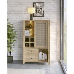 Highboard Inosign "CESTINO" Sideboards Gr. B/H/T: 92,5 cm x 150 cm x 42 cm, 2, beige (jackson hickory, amadeus) Highboards