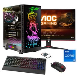 E (A bis G) Hyrican Gaming-PC-Komplettsystem "Rockstar SET02449" Computer-Komplettsysteme Gr. Microsoft Windows 11 Home (64 Bit), 16 GB RAM 1000 GB SSD, schwarz PC Sets