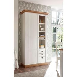 Highboard Home Affaire "Cremona" Sideboards Gr. B/H/T: 103 cm x 204 cm x 47 cm, weiß (pinie nb, applikation wotan eiche nb) Highboards