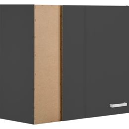 Eckhängeschrank Optifit "Parma" Schränke Gr. B/H/T: 85 cm x 70,4 cm x 45 cm, 1 St., Komplettausführung, grau (anthrazit) Hängeschrank Küchenhängeschrank Hängeschränke Schränke