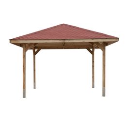 Pavillon Weka "Paradies 2" Pavillons Gr. B/H/T: 380 cm x 299 cm x 380 cm, beige (natur) Pavillons