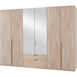 Kleiderschrank wimex "New York" Schränke Gr. B/H/T: 270 cm x 208 cm x 58 cm, 6 St., braun (struktureichefarben hell, spiegel) Kleiderschränke mit Spiegeltür