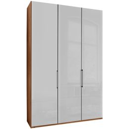 Drehtürenschrank Wiemann "Monaco" Schränke Gr. B/H/T: 148,4 cm x 216 cm x 58 cm, 3 St., braun (bianco, eiche, nachbildung, glas weiß) Drehtürenschränke